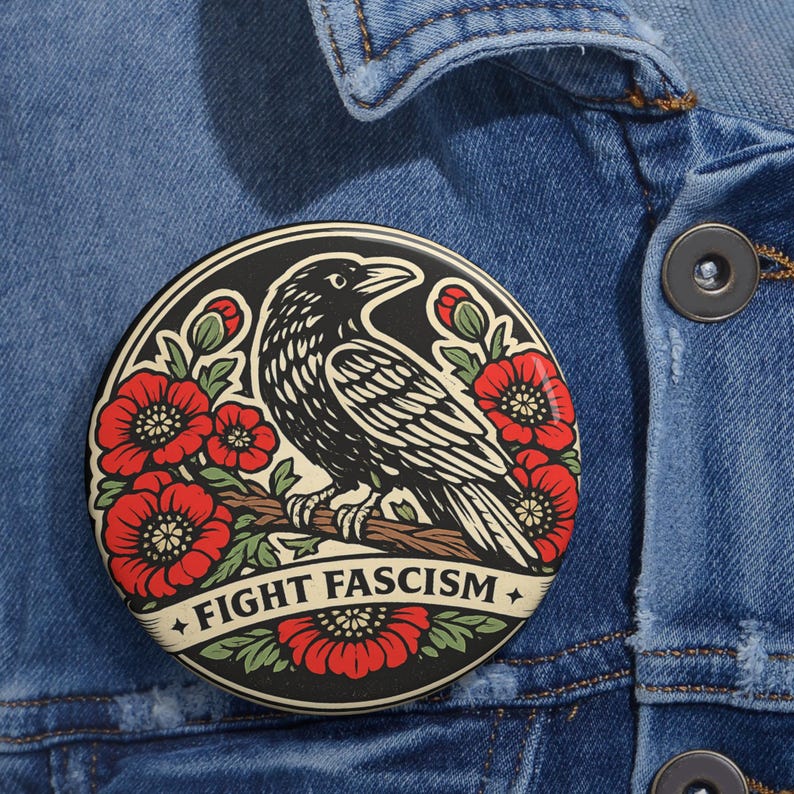 Anti ICE Pin | Fight Fascism Button | Abolish ICE Pin | Anti Trump ...