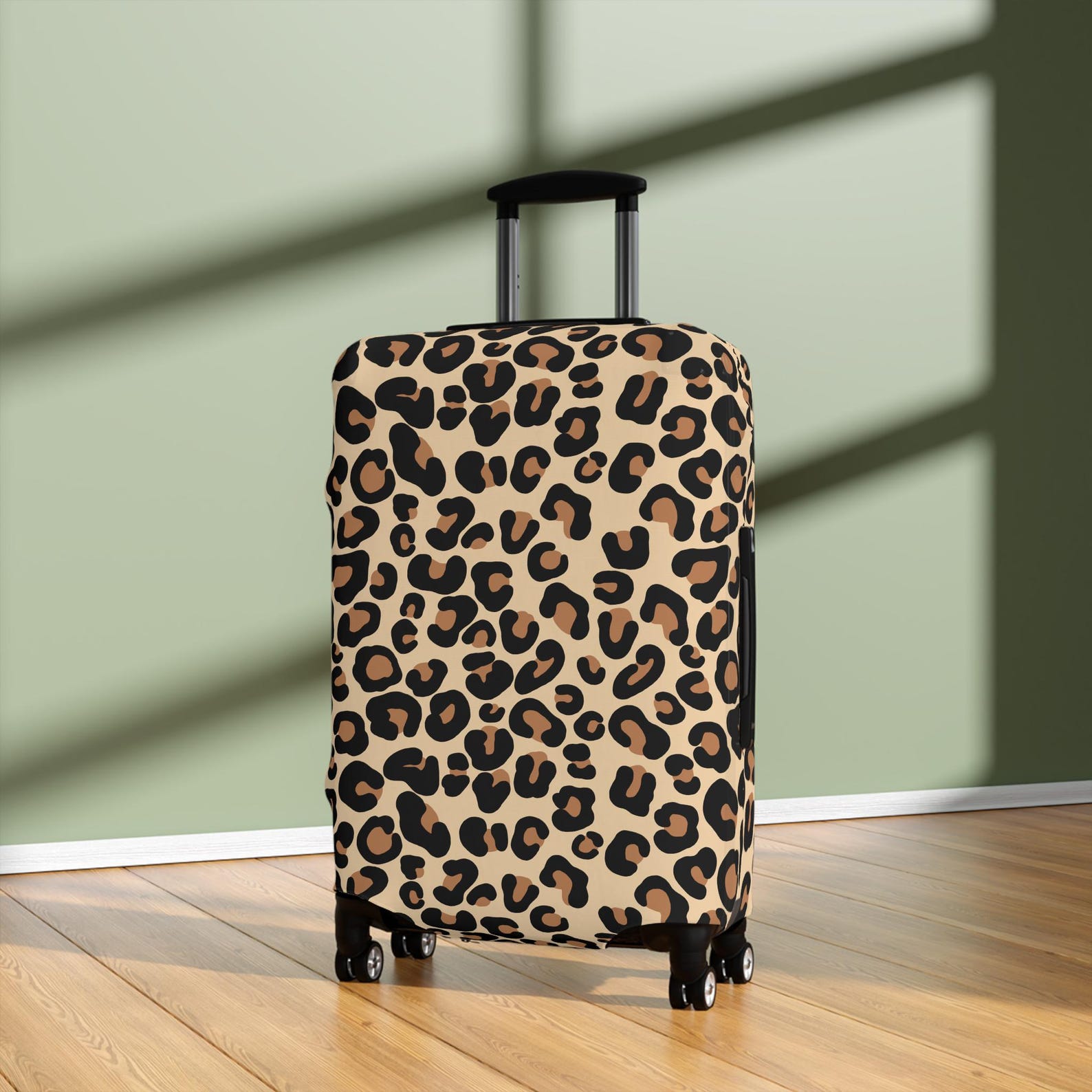 Leopard Print Custom Luggage Cover, Personalized Suitcase Cover, Animal ...
