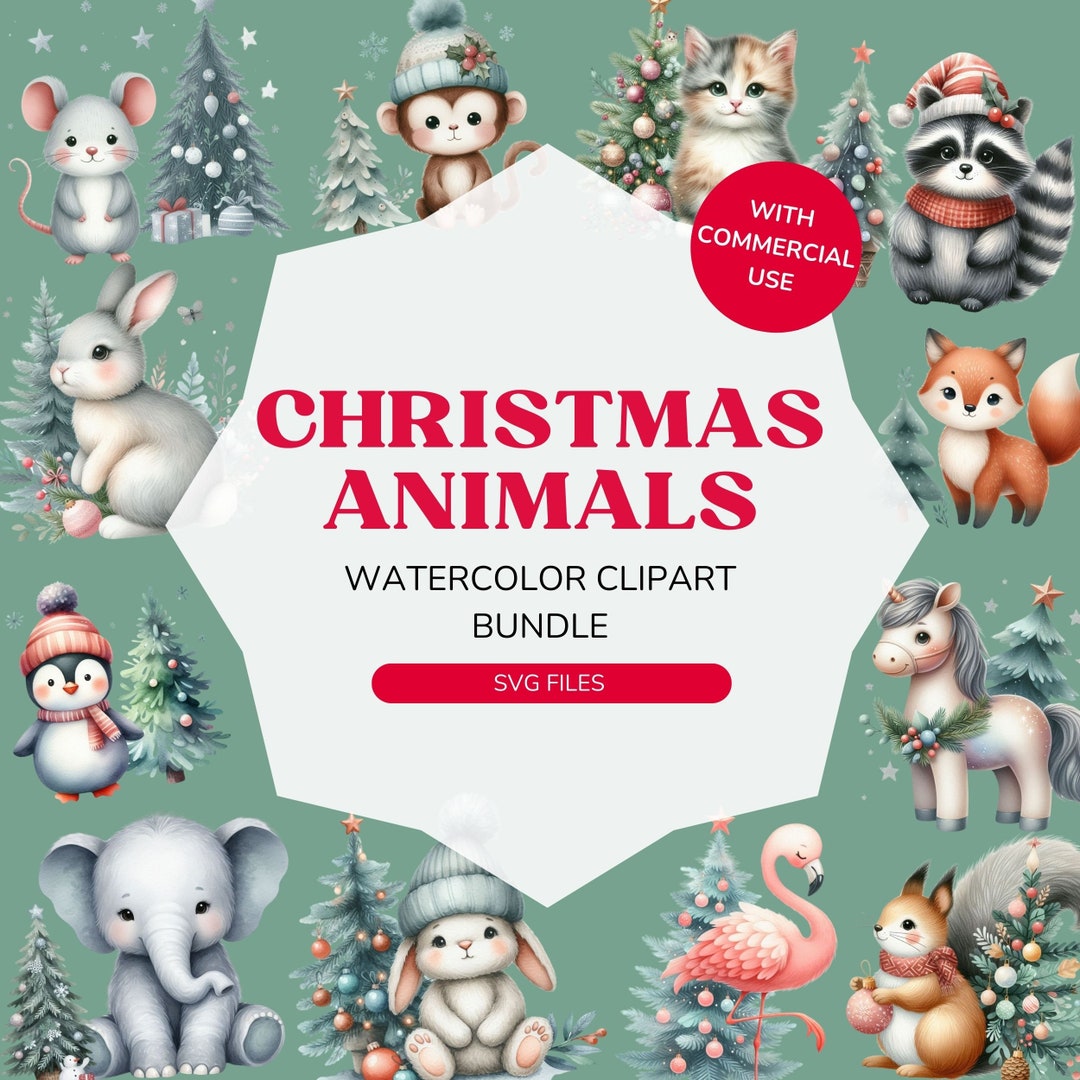 Christmas Cute Animals Clipart SVG | Family Christmas Svg | Cute ...
