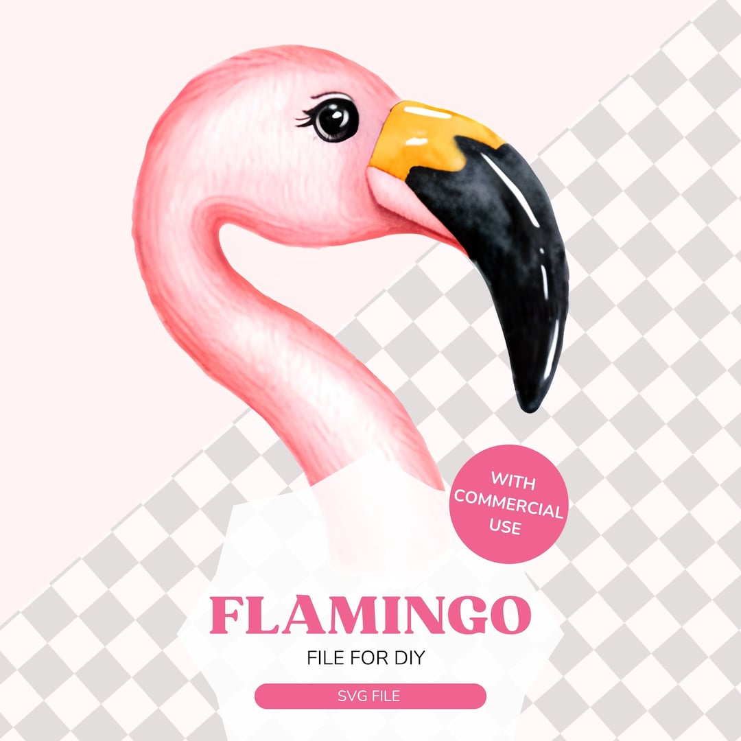 Flamingo SVG | Flamingos Watercolor Clipart File | Summer Tropical Bird ...