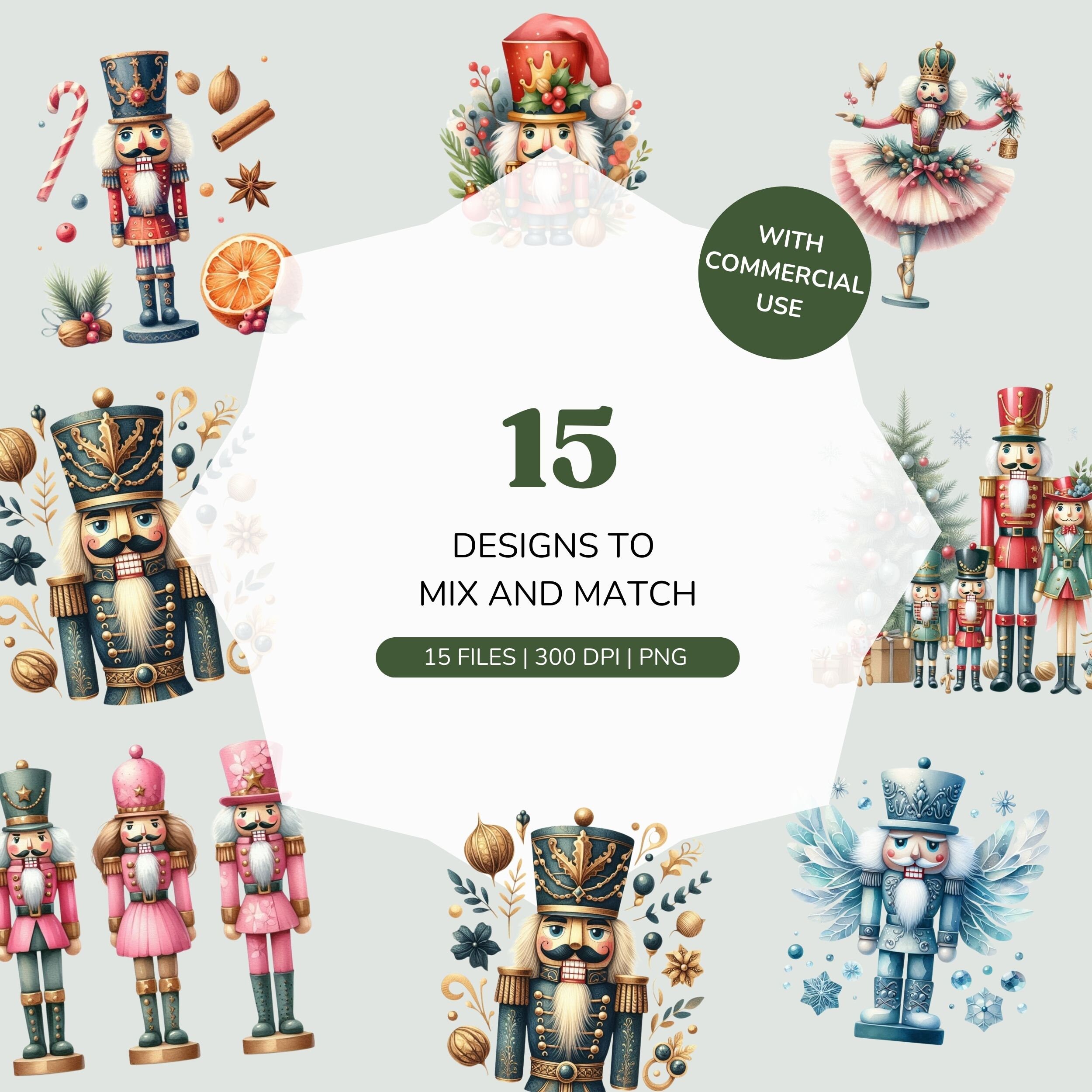 Nutcracker Png | Watercolor Christmas Nutcracker Png | Clipart Bundle ...
