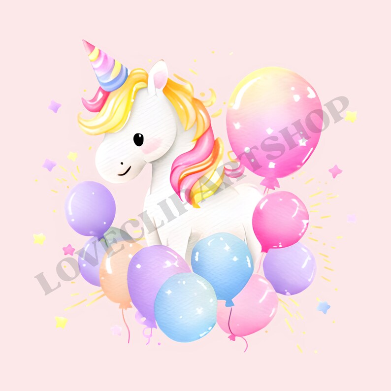 Unicorn Clipart Bundle | Cute Unicorn PNG | Unicorn Birthday Party Clip ...