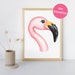 Flamingo SVG | Flamingos Watercolor Clipart File | Summer Tropical Bird ...