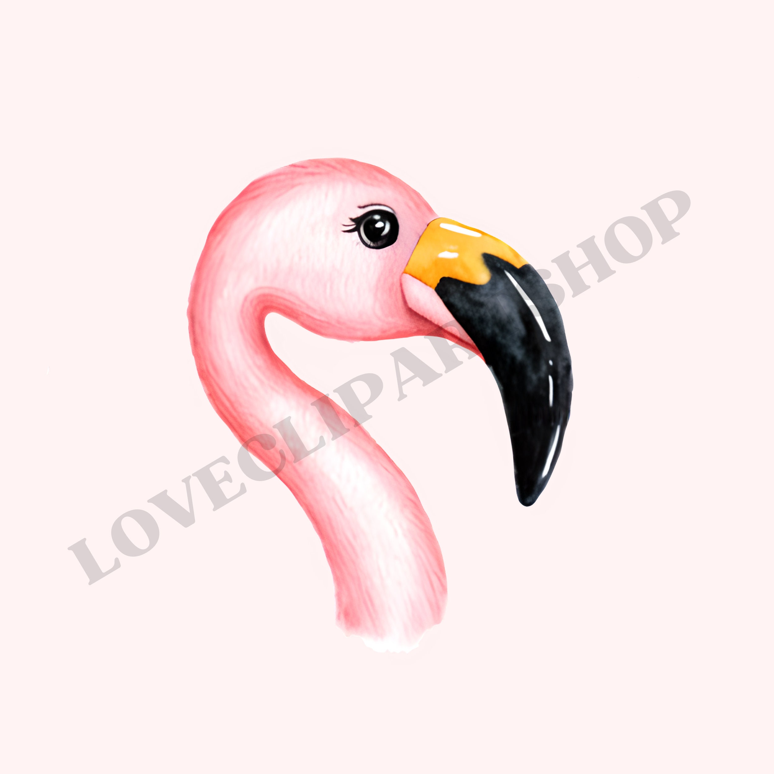 Flamingo SVG | Flamingos Watercolor Clipart File | Summer Tropical Bird ...