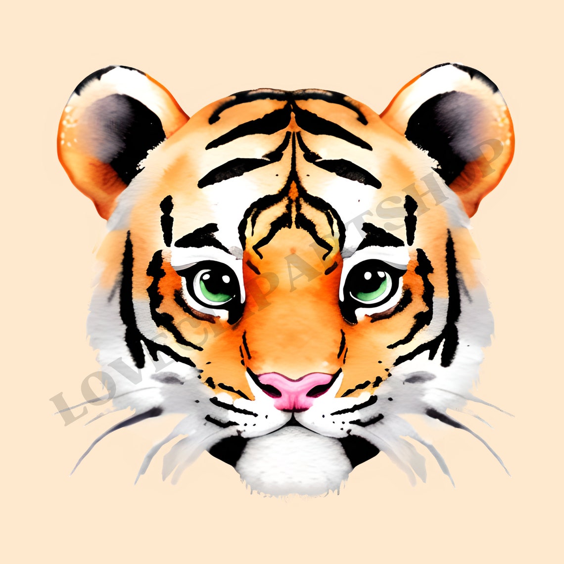 Tigers PNG Tiger Watercolor Clipart Bundle Sublimation PNG Tiger ...