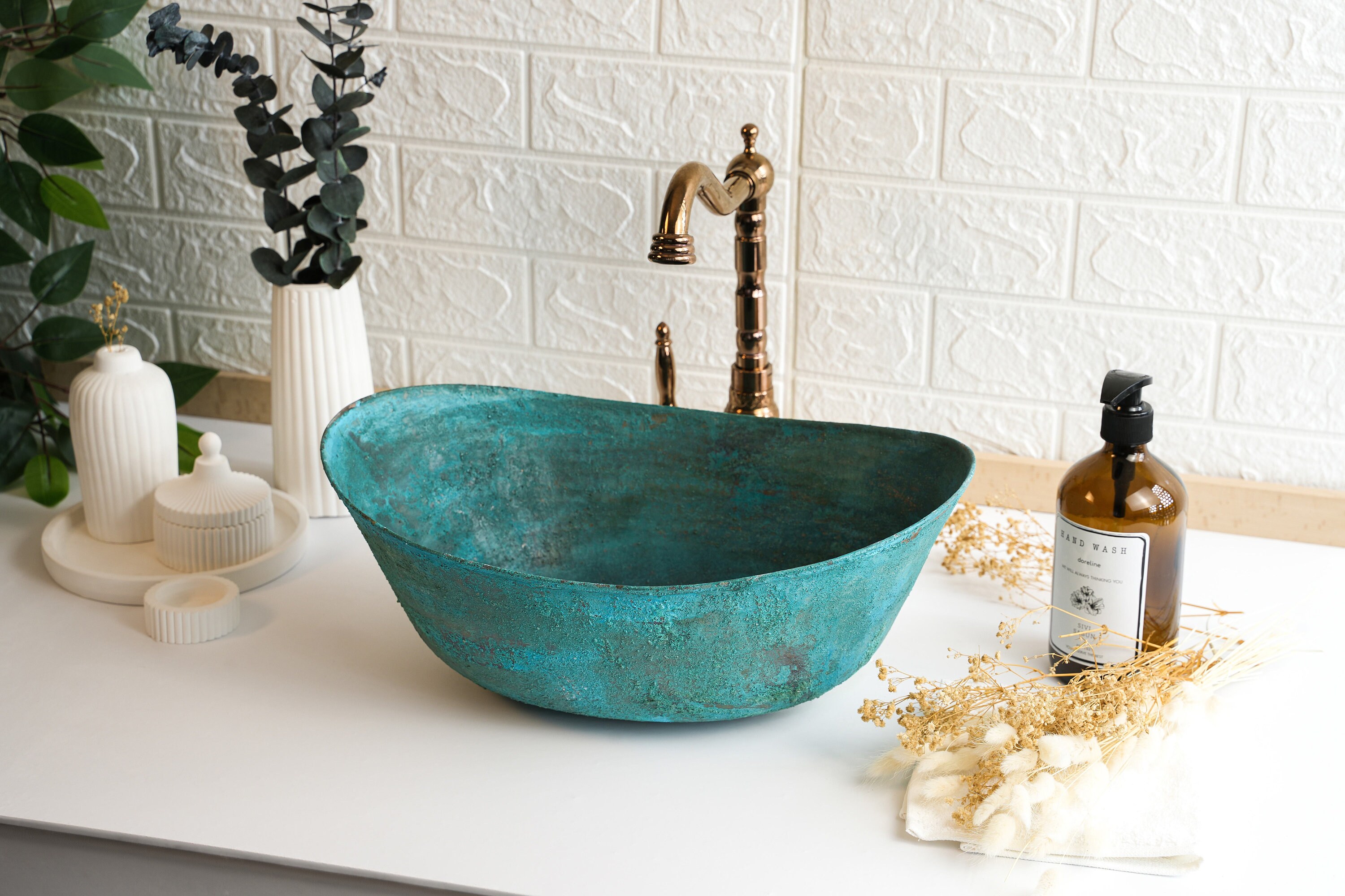 Handmade Copper Bathroom Vessel Sink Hammered Copper Kitchen and ...