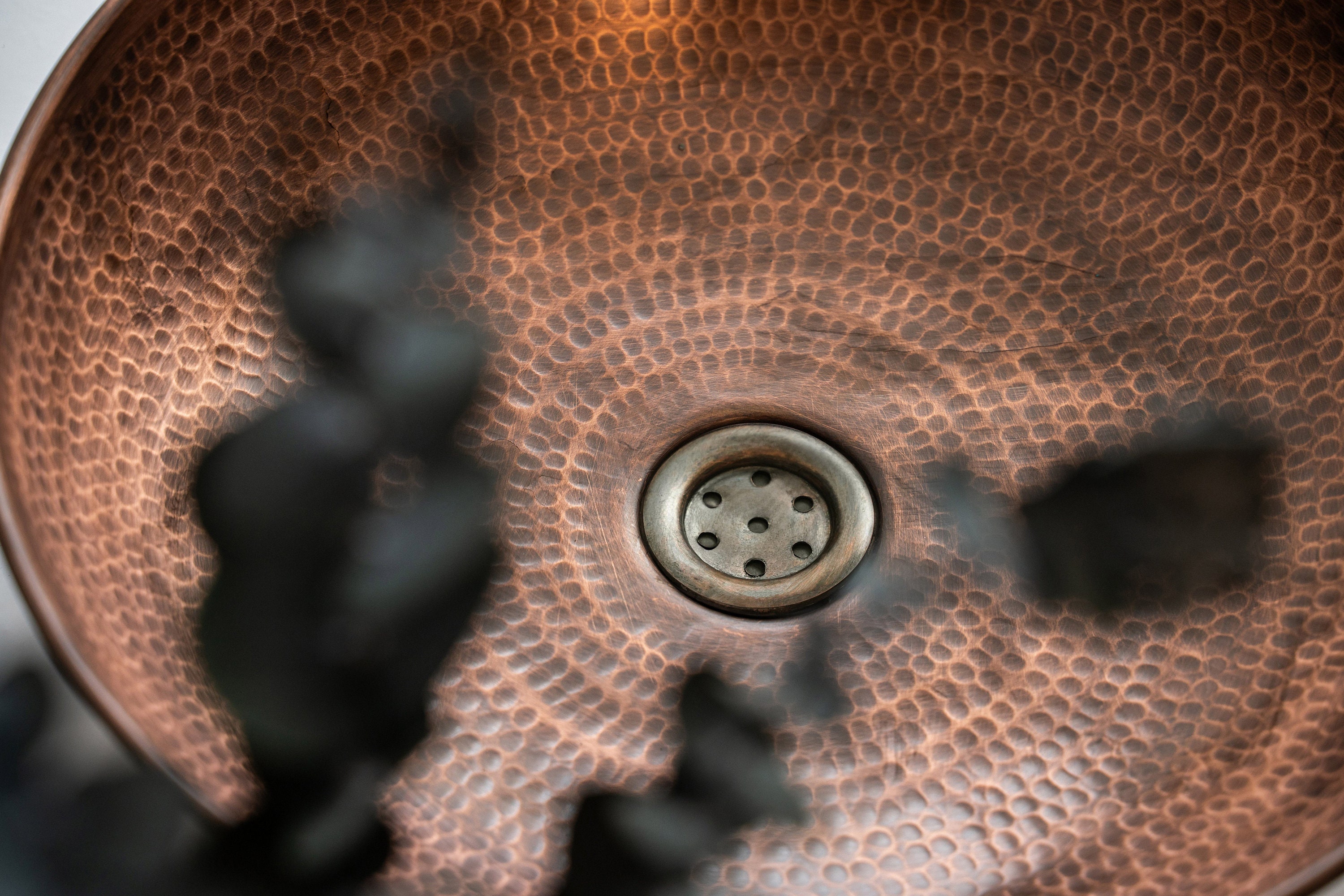 Hammered Copper Vessel Sink Handmade Copper Bathroom and Kitchen Sink ...