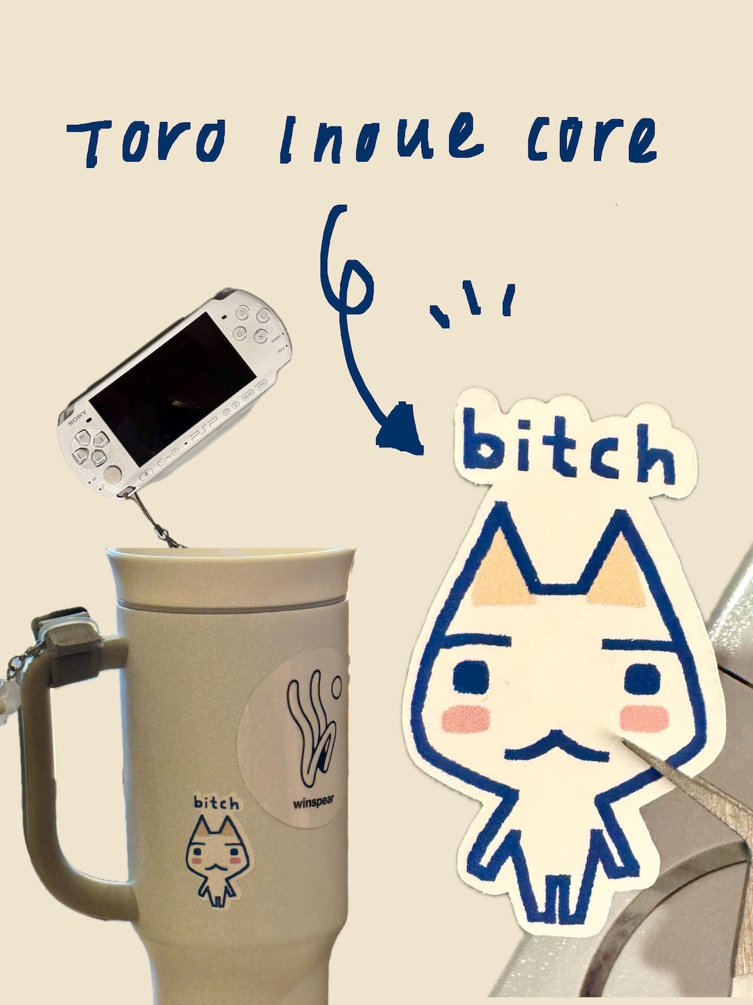 Toro Inoue Sticker, Playstation Cat Mascot, Weatherproof Decal - Etsy