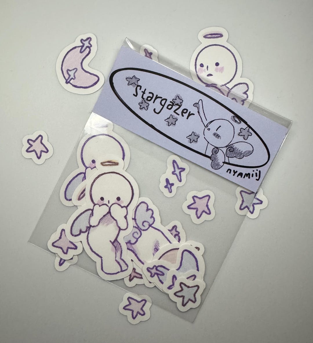 Smiski Stargazer Sticker Set: Moon & Stars, Weatherproof Deco Stickers ...