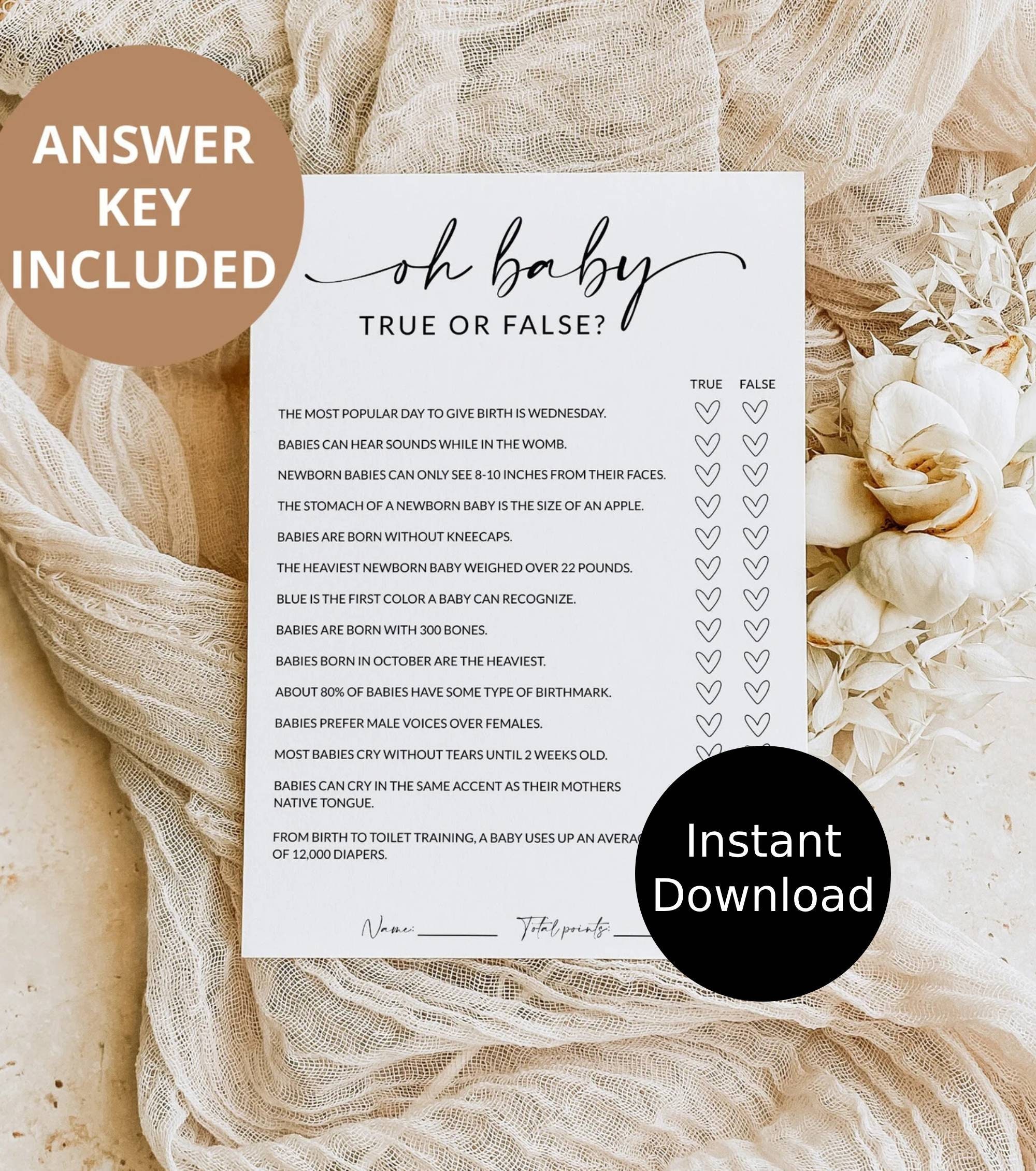 Oh Baby Card Game / Baby Shower Game / Printable Card - Etsy