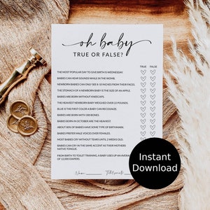 Oh Baby Card Game / Baby Shower Game / Printable Card - Etsy