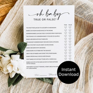 Oh Baby Card Game / Baby Shower Game / Printable Card - Etsy