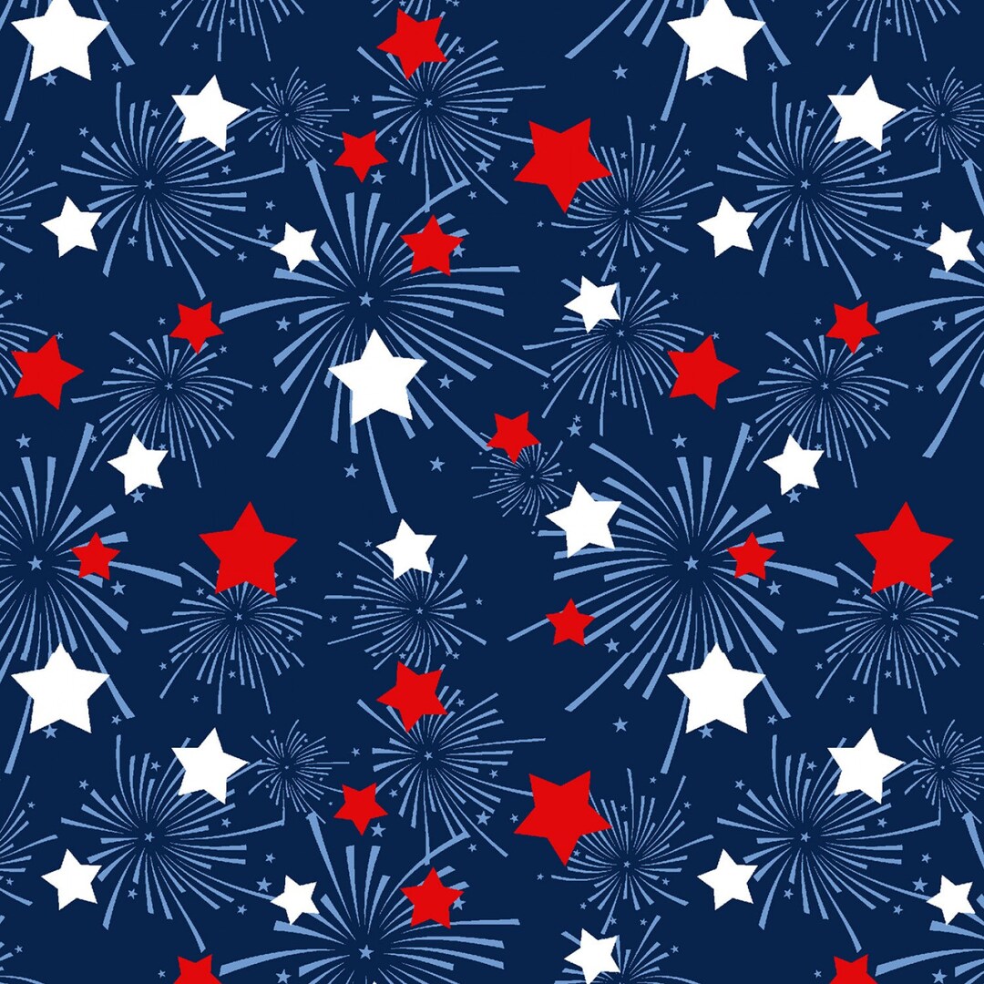FINAL YARDAGE Navy Stars Cotton Fabric - Etsy