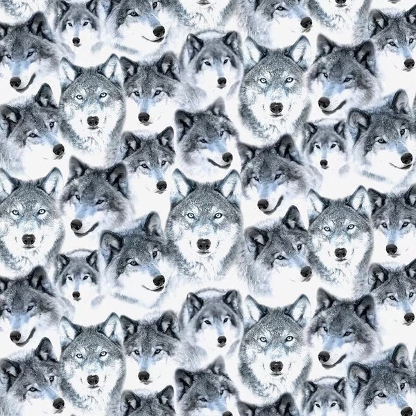 Wolf Cotton Fabric - Etsy