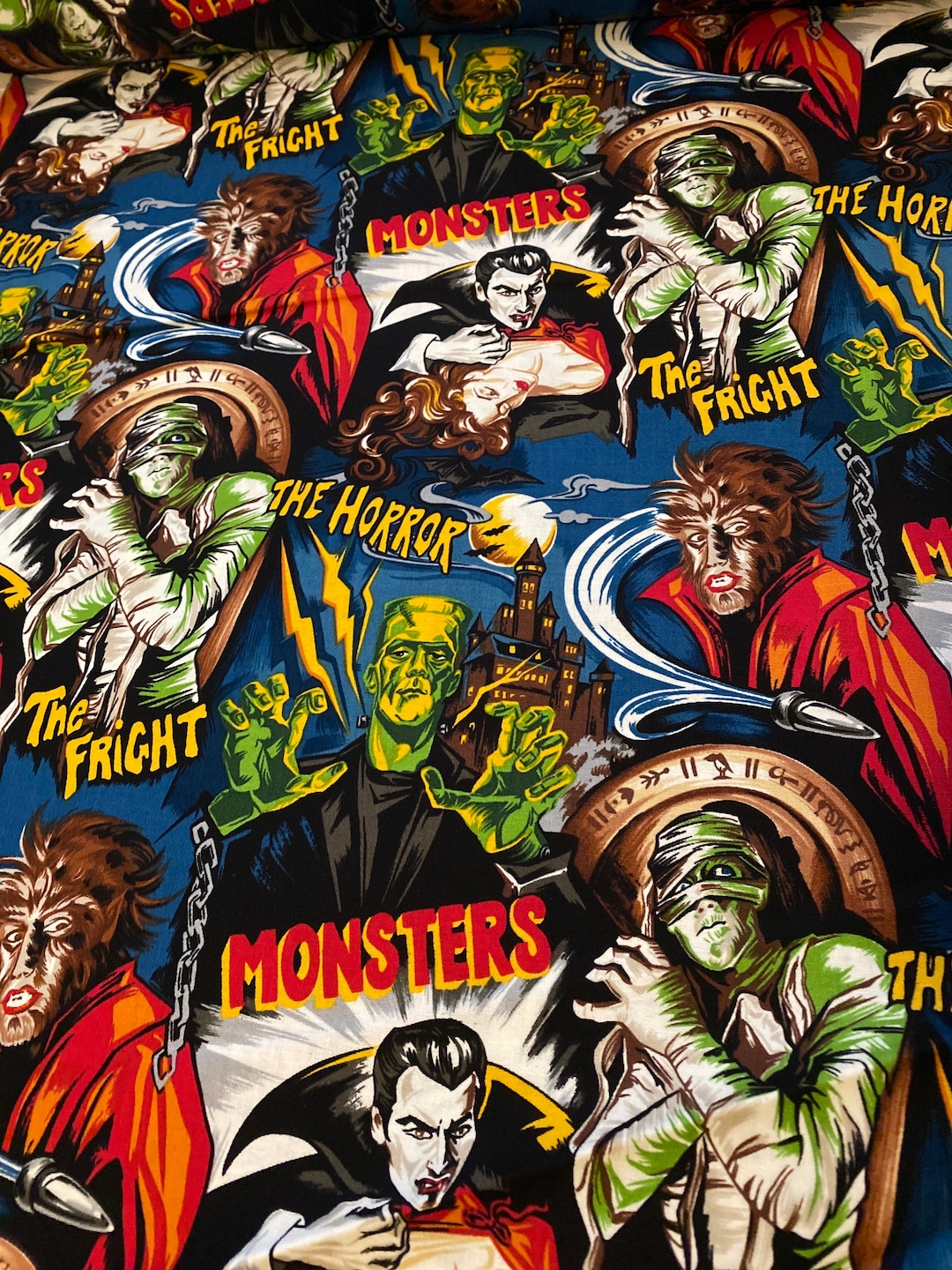 Monster Movie Fabric by Robert Kaufman 100% Quilting Cotton Fabric - Etsy