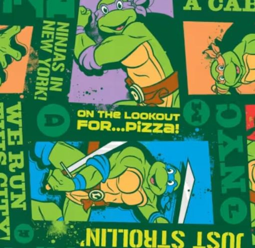 TMNT Run This City Cotton Fabric by Springs Creative - Etsy