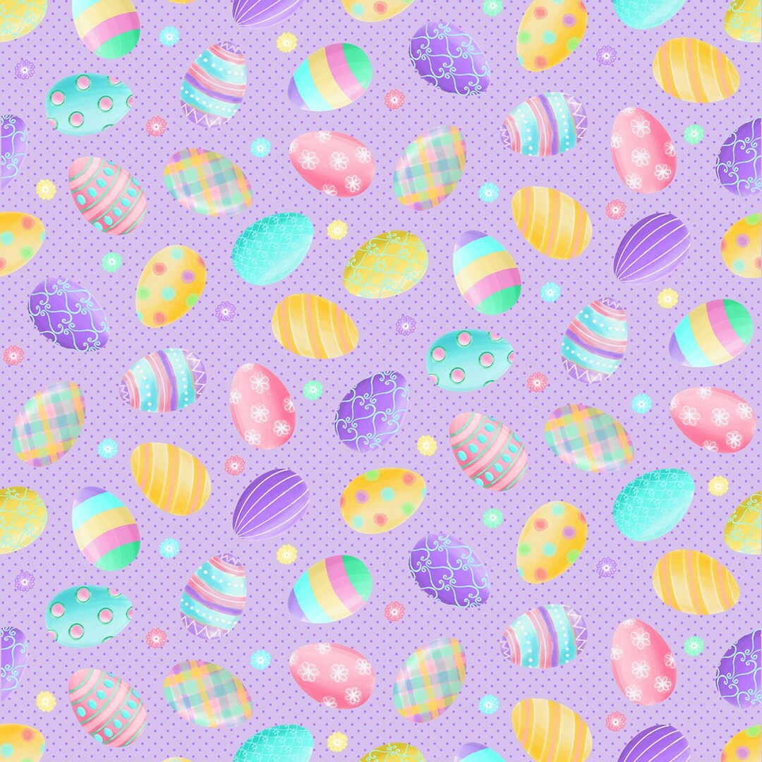 Lilac Easter Eggs Cotton Fabric - Etsy