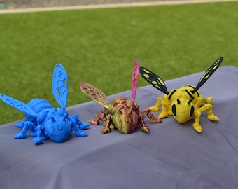 3D Printed Cyber Bee With Articulating Joints and Moving Wings Flexi Factory Design - Etsy