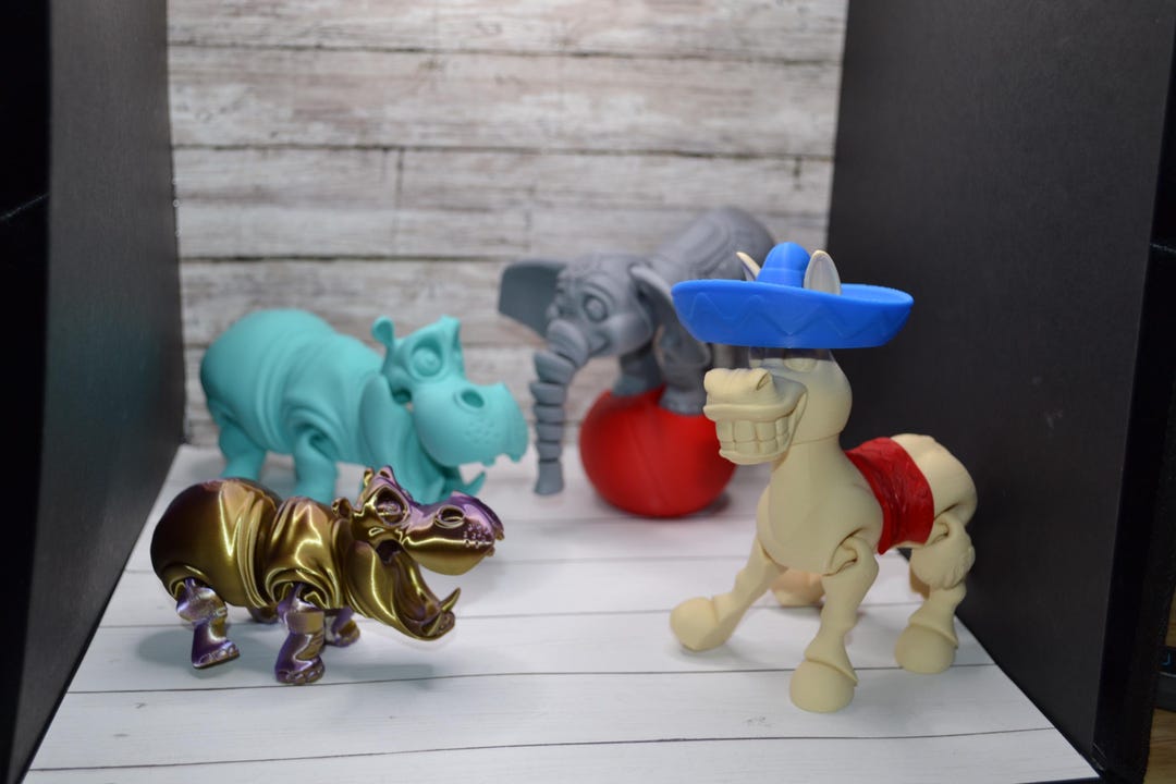 Flexi Donkey or Flexi Elephant, Flexi Hippo Articulated 3d Prints - Etsy