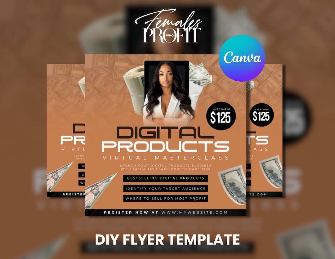 Masterclass Flyer, Digital Products Virtual Class Flyer, Marketing ...