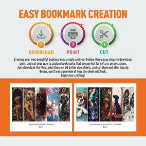 Dog Themed Digital Bookmarks Printable Bookmark Set 10 Unique Designs ...
