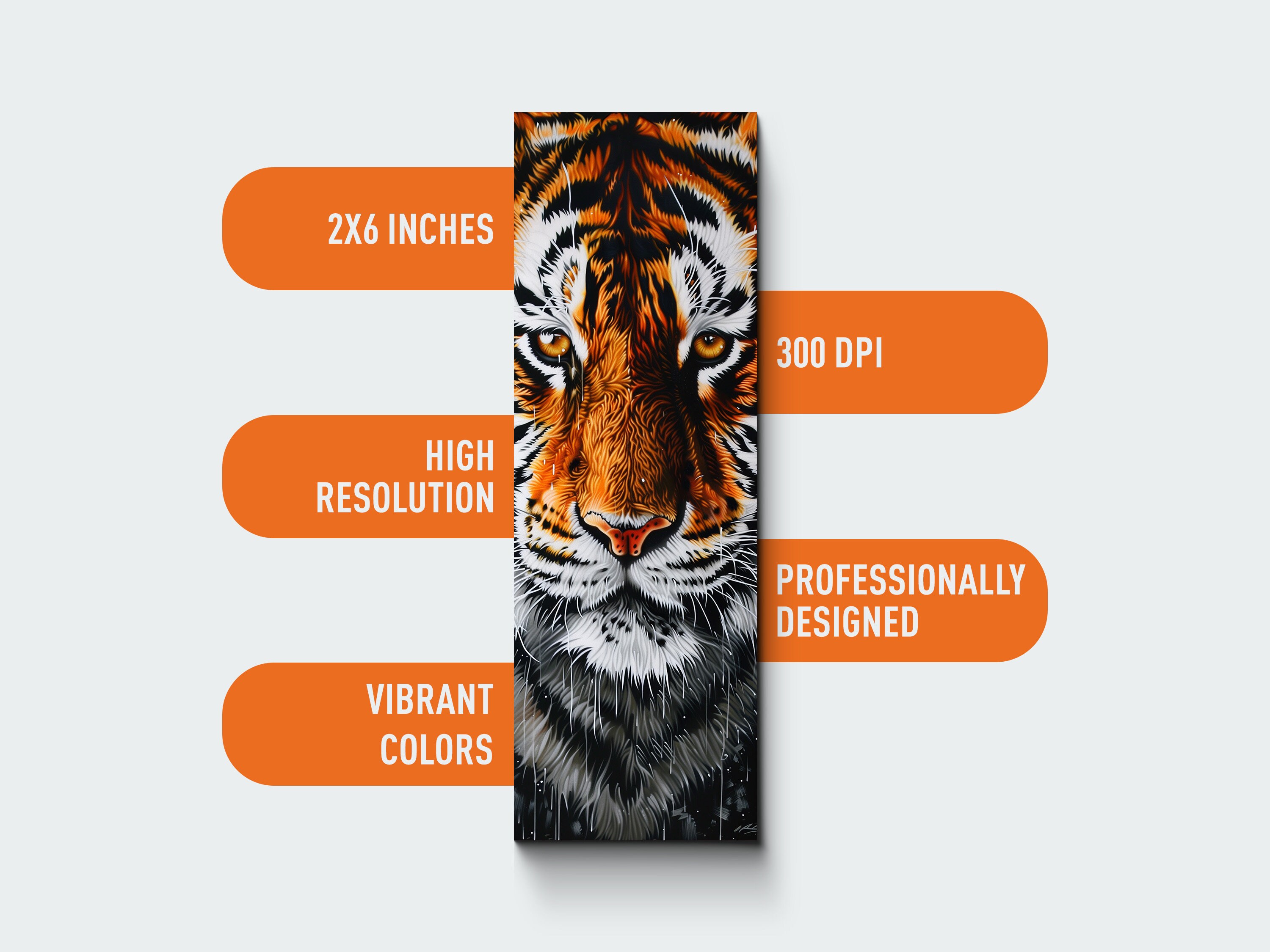 Tiger Themed Digital Bookmarks Printable Bookmark Set 10 Unique Designs ...