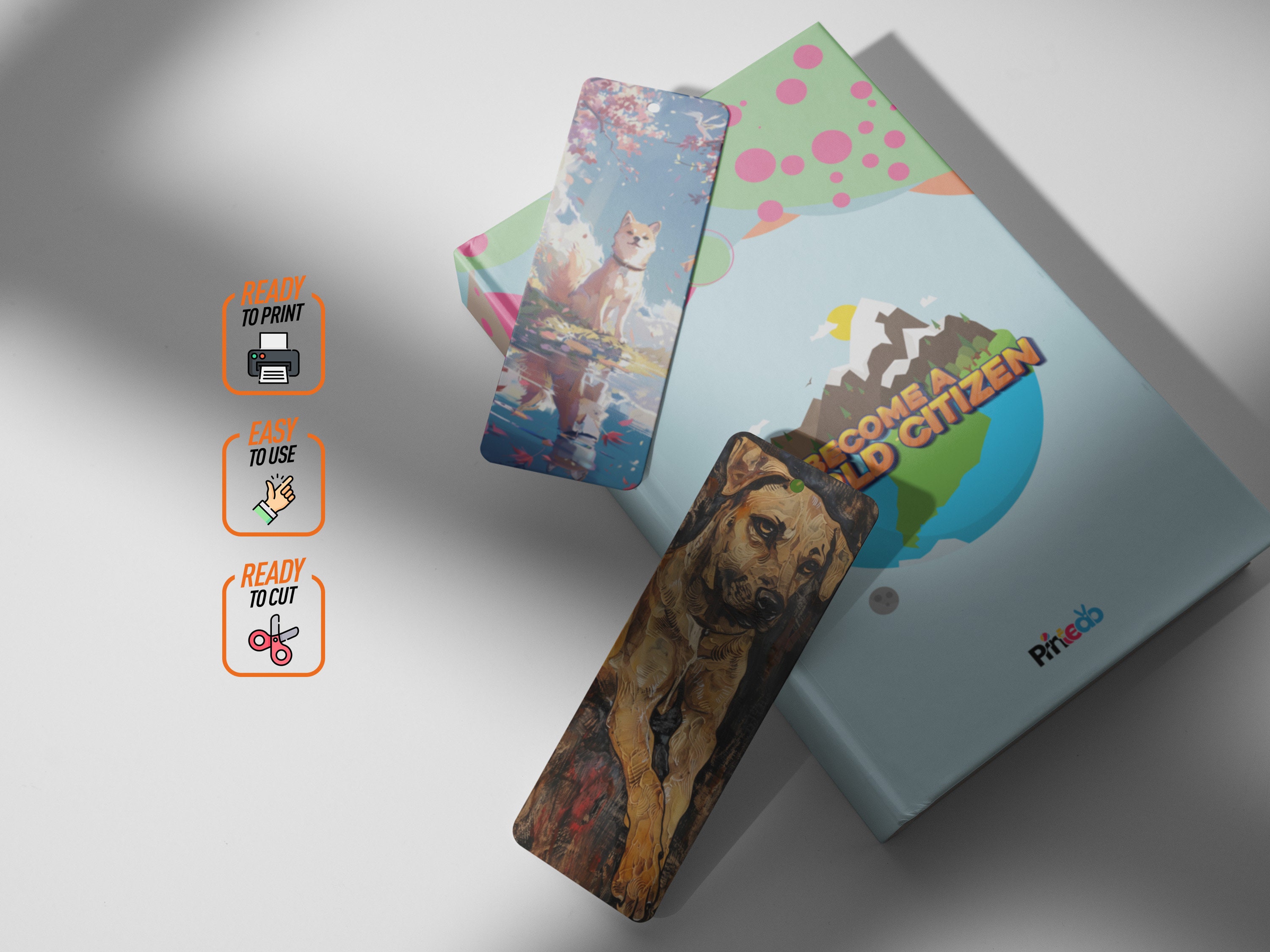 Dog Themed Digital Bookmarks Printable Bookmark Set 10 Unique Designs ...
