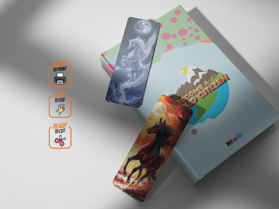 Horse Themed Digital Bookmarks Printable Bookmark Set 10 Unique Designs ...