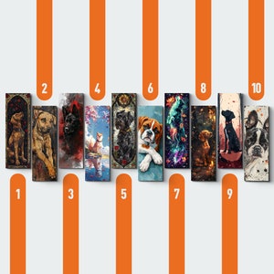 Dog Themed Digital Bookmarks Printable Bookmark Set 10 Unique Designs ...