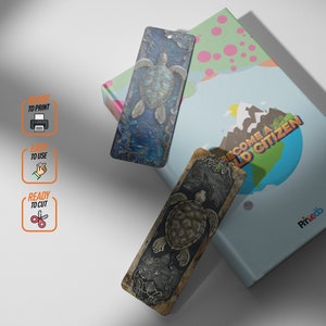 Turtle Themed Digital Bookmarks Printable Bookmark Set 10 Unique ...