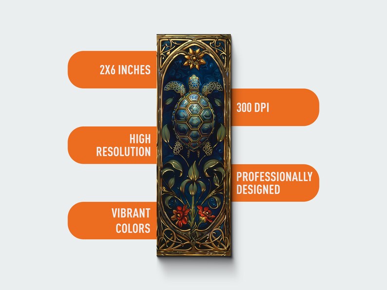 Turtle Themed Digital Bookmarks Printable Bookmark Set 10 Unique ...