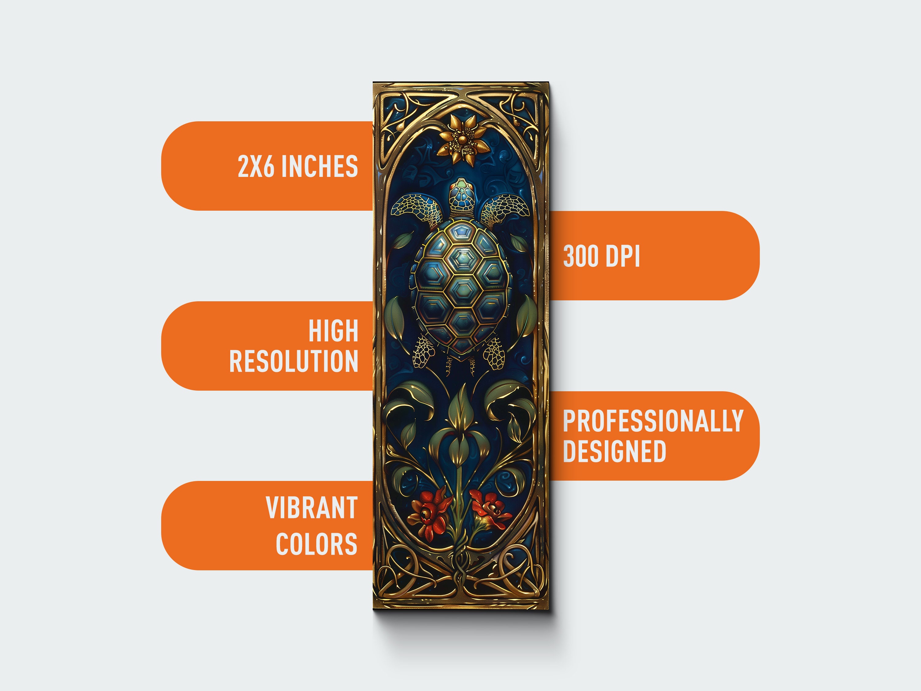 Turtle Themed Digital Bookmarks Printable Bookmark Set 10 Unique ...