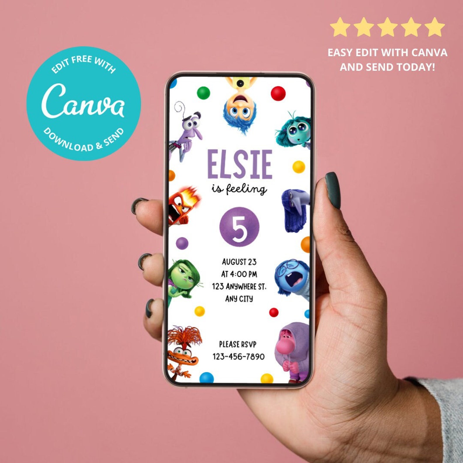 Inside Out Invite, Inside Out Digital Invitation Template, Mobile ...