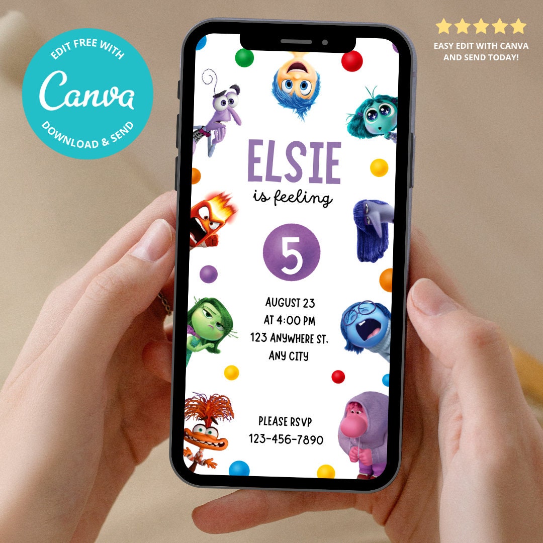 Inside Out Invite, Inside Out Digital Invitation Template, Mobile ...