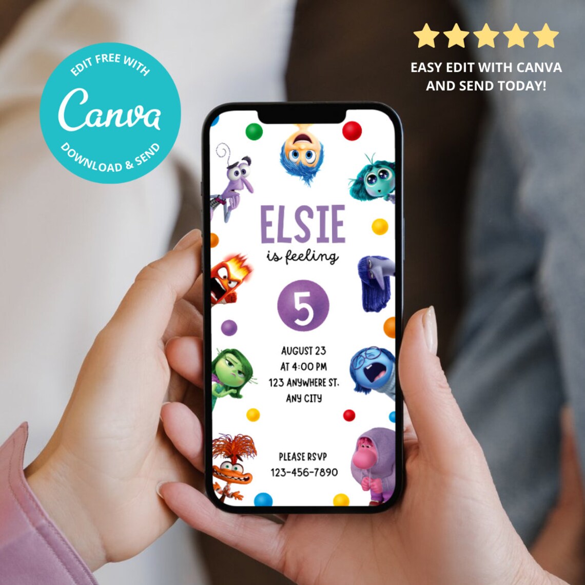 Inside Out Invite, Inside Out Digital Invitation Template, Mobile ...