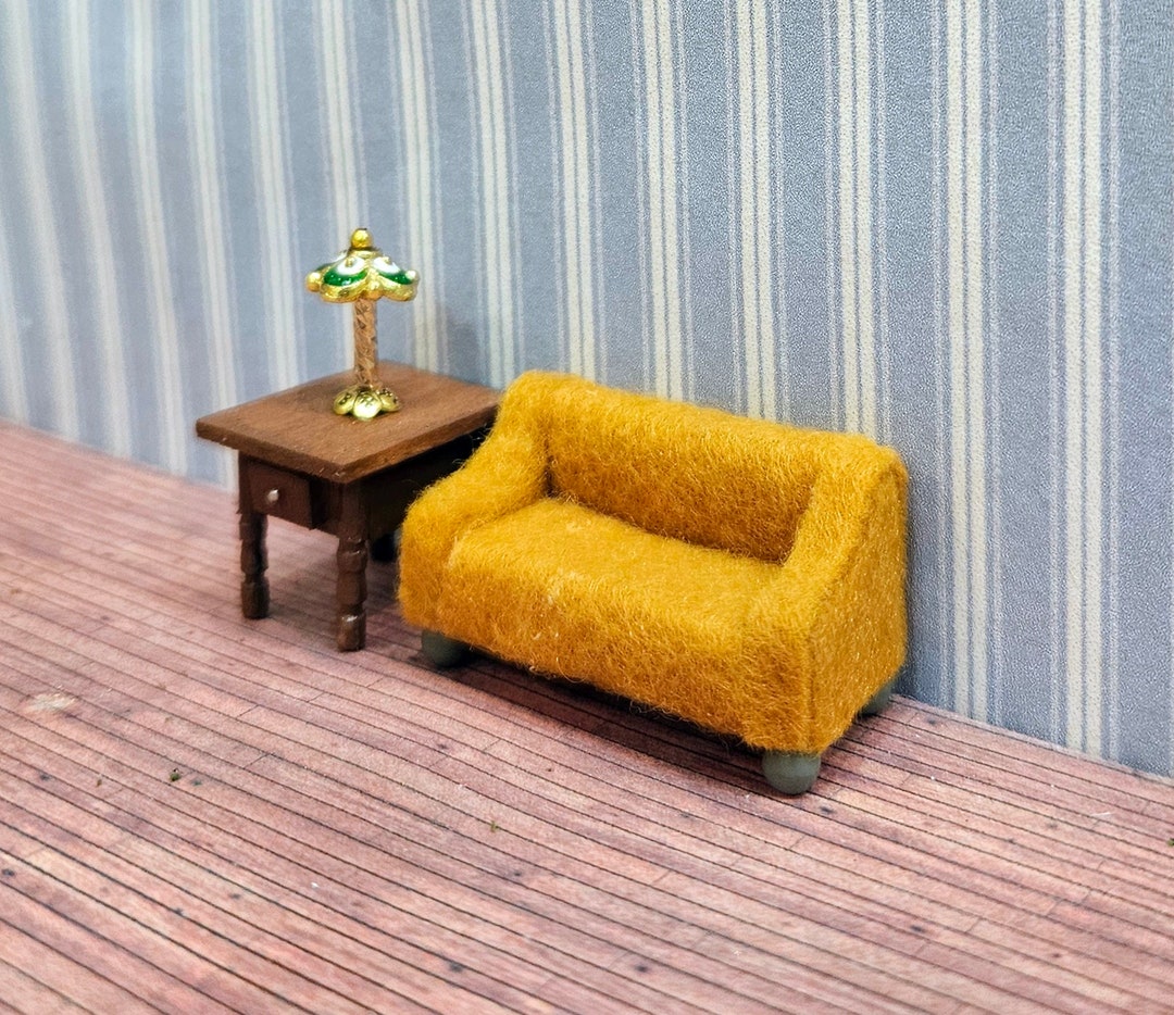 1:48 Quarter Scale Miniature Dollhouse Gold Felt Loveseat - Etsy
