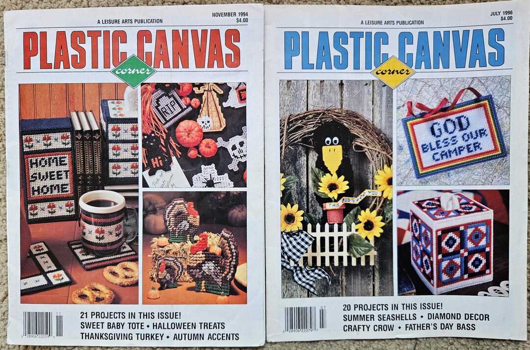 2 Vintage Plastic Canvas Pattern Magazines - Etsy