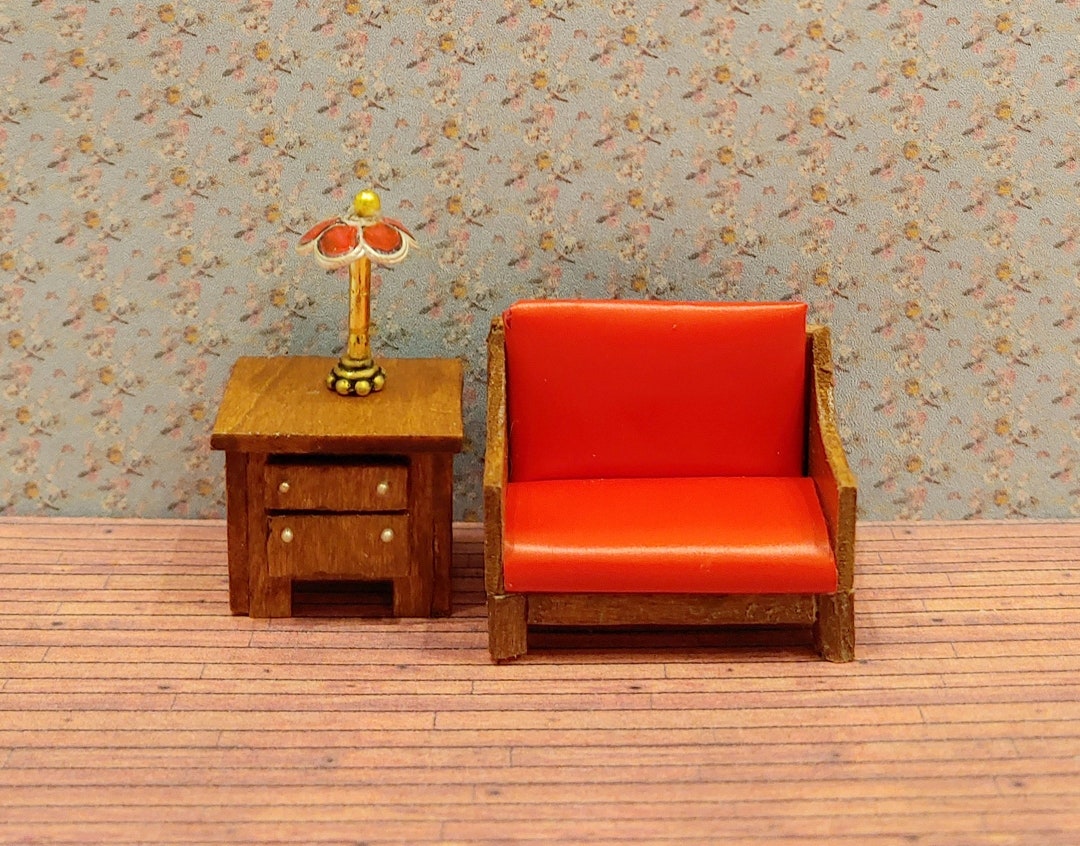 1:48 Quarter Scale Miniature Dollhouse Red Faux Leather - Etsy