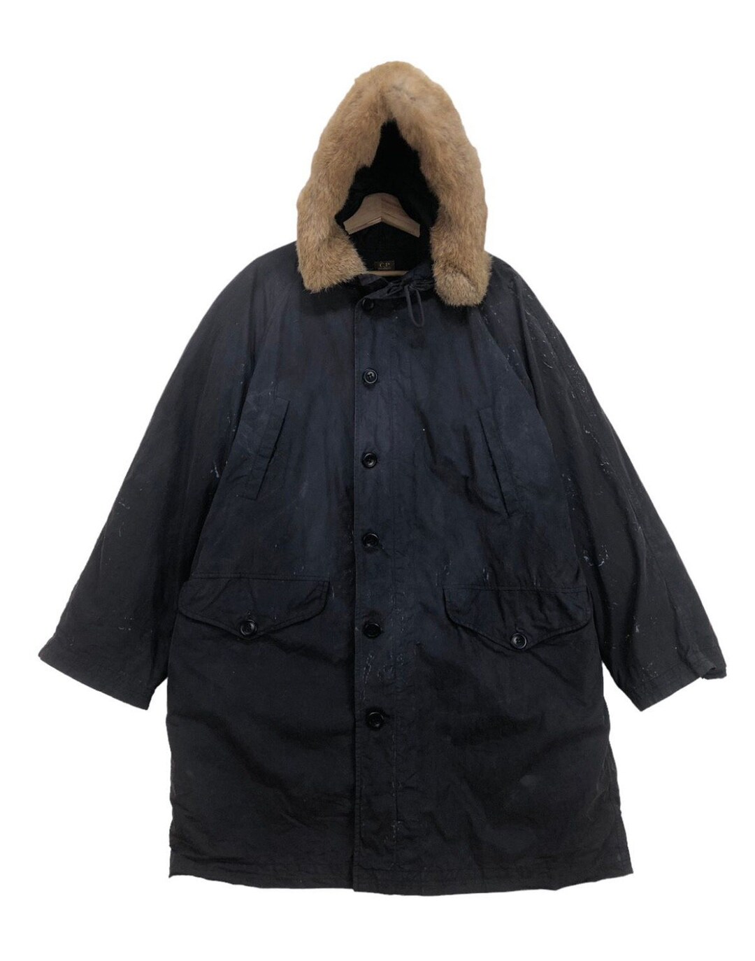 Vintage Trashed Cp Company Norge Detachble Hoody/lining Fur Jacket Size ...