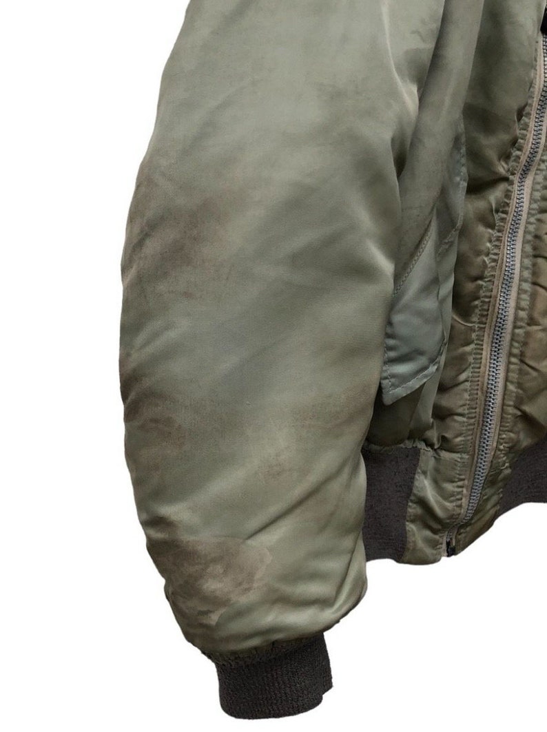 Vintage Trashed Avirex Usa Bomber Type Ma 1 Sunfaded Jacket Made in Usa ...