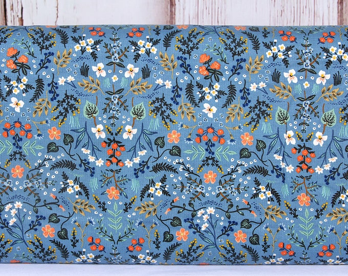 Rifle Paper, Cotton and Steel, Bon Voyage, Wildwood Blue Metallic ...