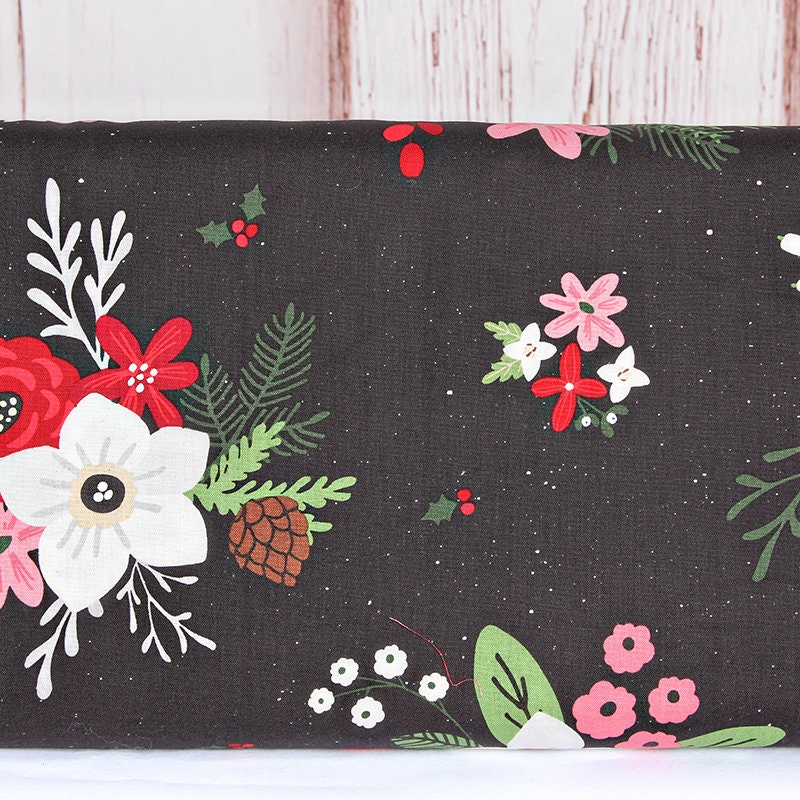 Large Holly Print Fabric - Etsy