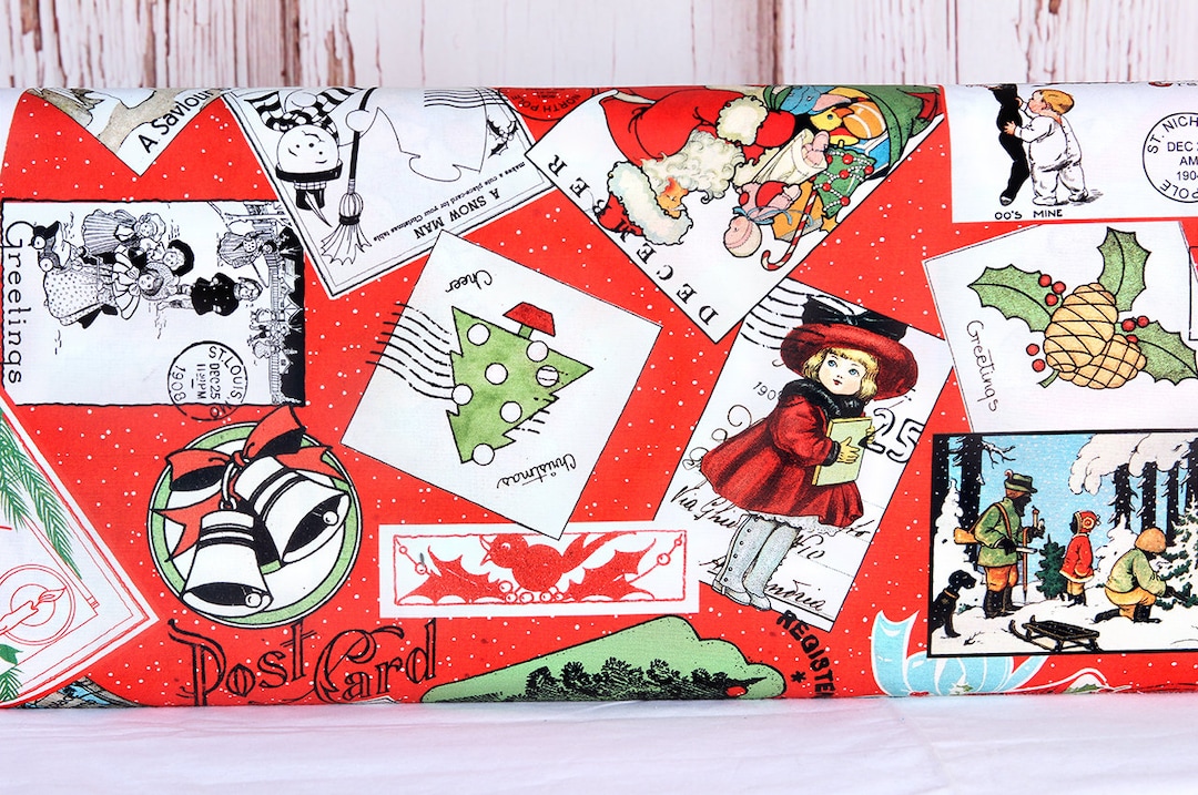 Riley Blake, Nicholas by J. Wecker Frisch, Vintage Christmas Postcards ...