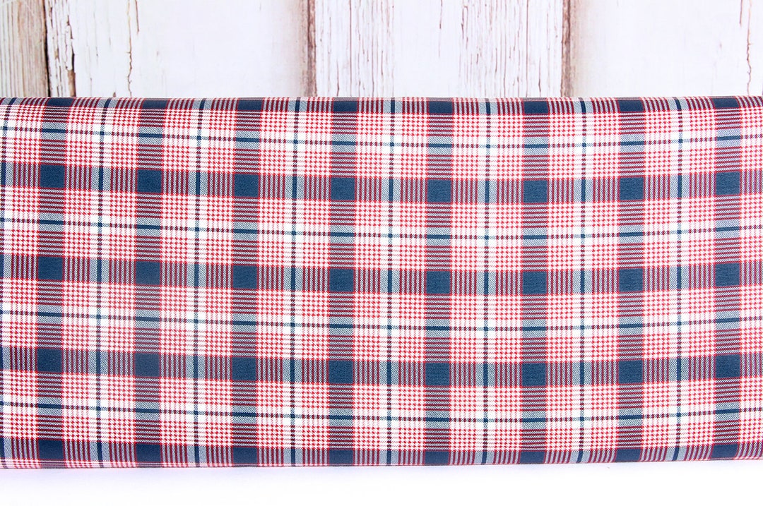Moda Fabrics, Stateside by Sweetwater Fabrics, Main Blue and Red Plaid ...