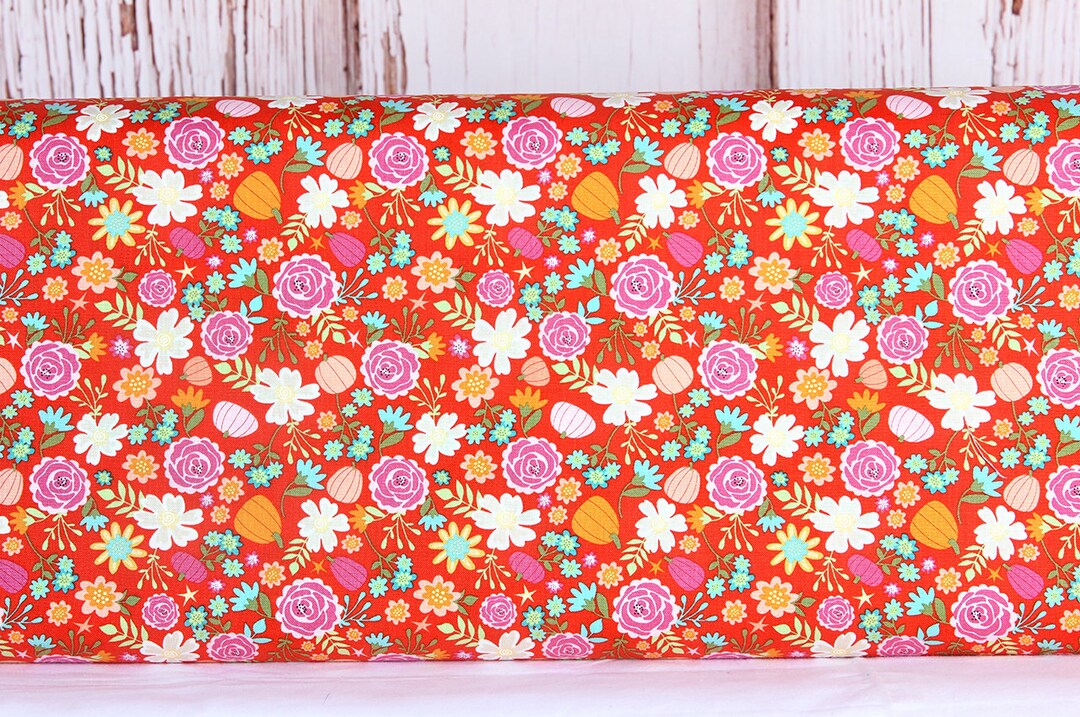 Poppie Cotton Kitty Loves Candy Pretty Pumpkins Orange Kc23915 100 Quilting Cotton Etsy