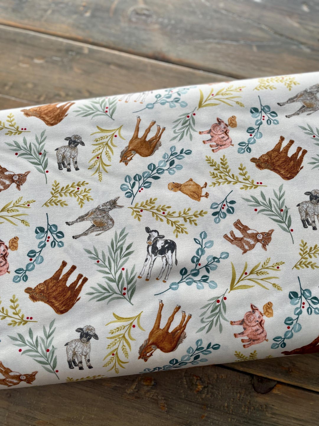 Moda Fabrics, Willows Farm by Deb Strain, Farm Animals Horses, Cows ...