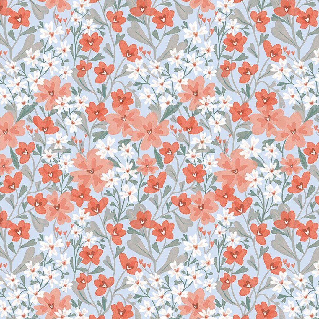 Dear Stella, Strawberry Jam by Clara Jean, Floral Hearts, DCJ3069, 100% ...