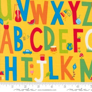 Moda Fabrics, Back to School by Stacy Iest Hsu, Elementary Alphabet on ...