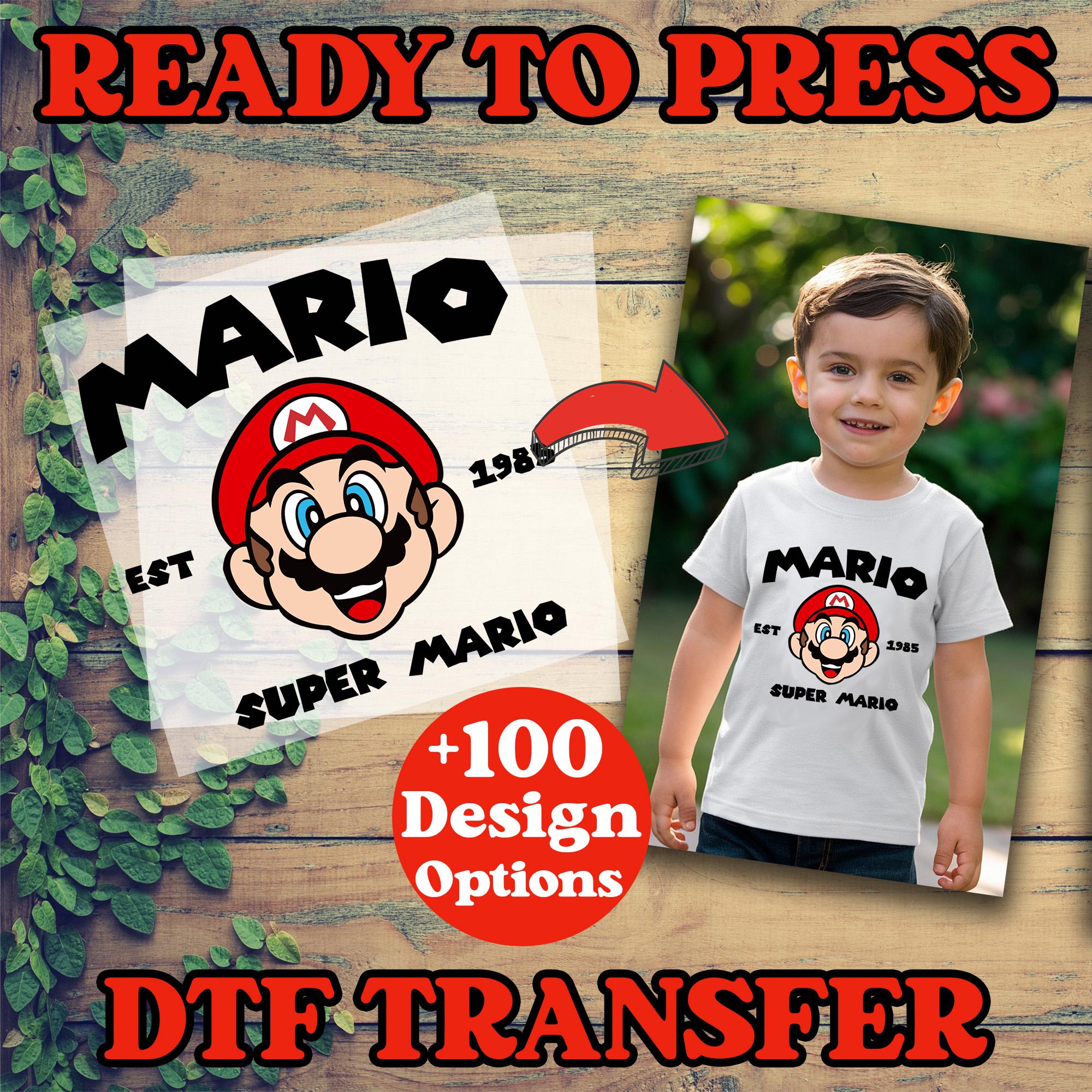Super Mario Bros DTF Transfer, Super Mario Friends, Mario Gamer DTF ...