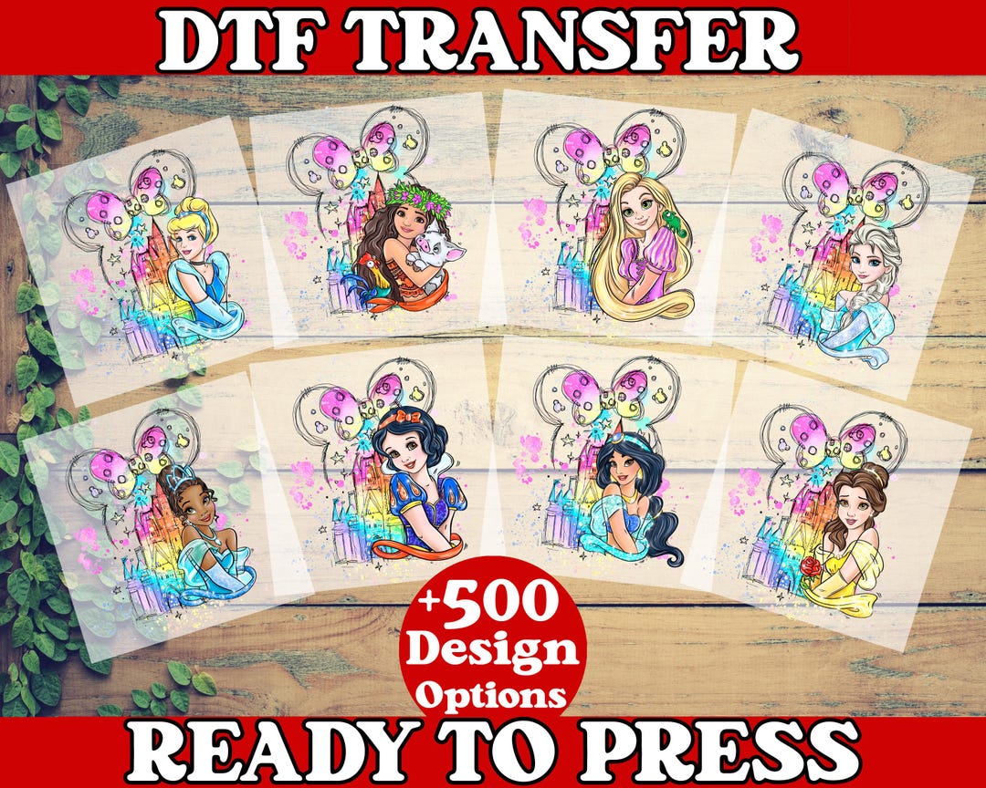 Watercolor Disney Princess DTF Transfers for Shirts- Ready to Press - Etsy